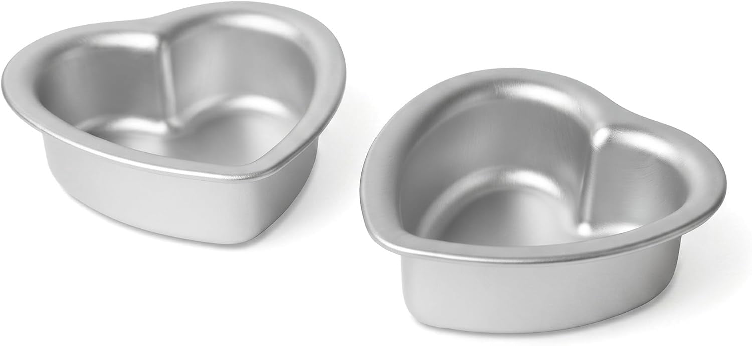 5 x 2 Inch Heart Shaped Cake Pans Set Of 2, Aluminum Heart Cake Tin ...