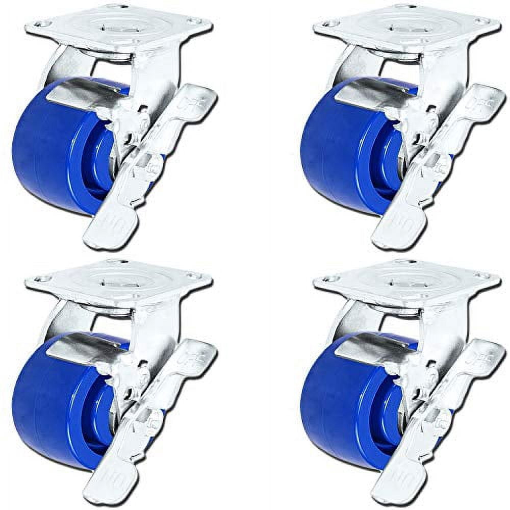 "CasterHQ 5""x2"" Stainless Steel Caster Set, 4 Swivel Casters with ...