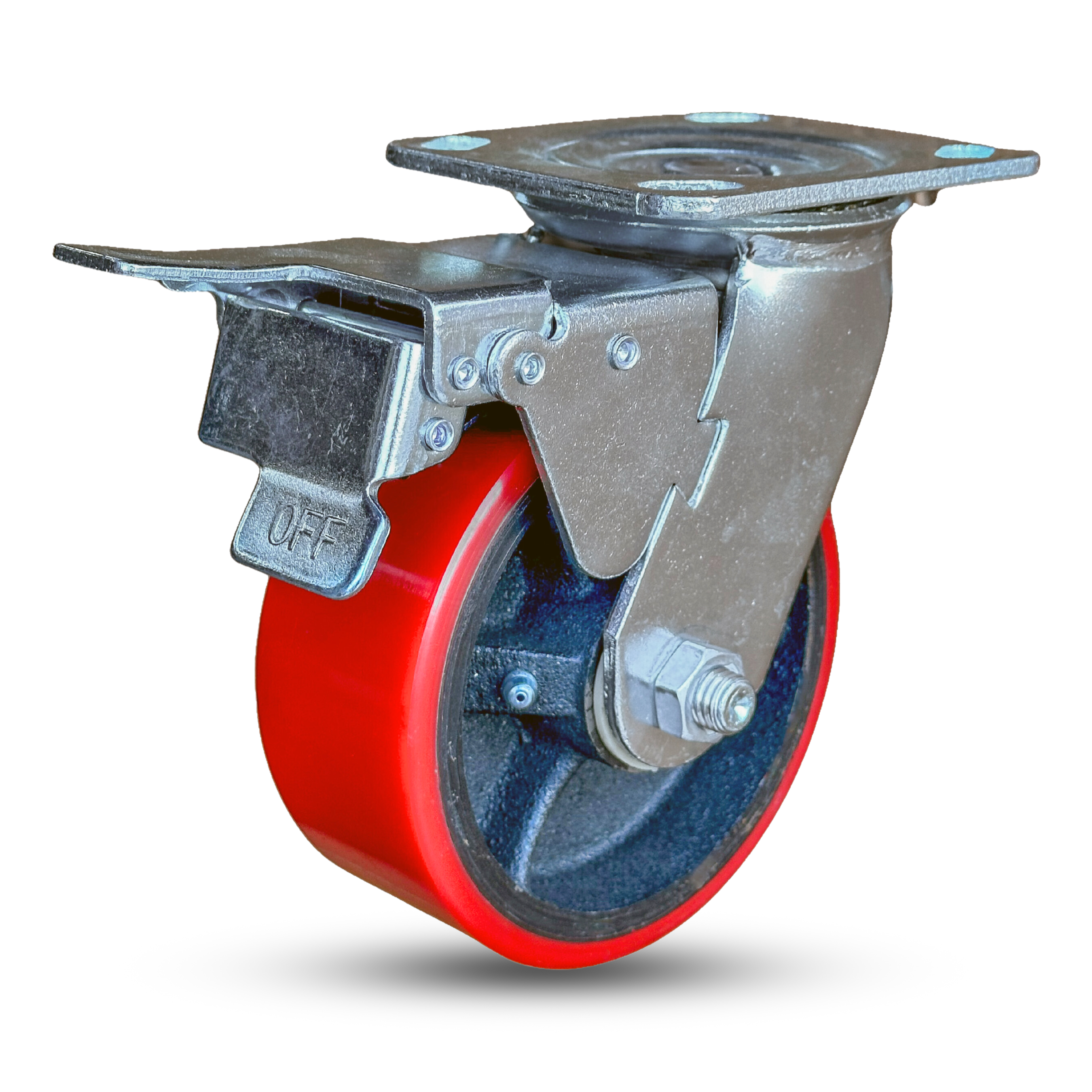 5" x 2" Total Locking Caster with Polyurethane on Iron Wheel | 1100 lbs ...