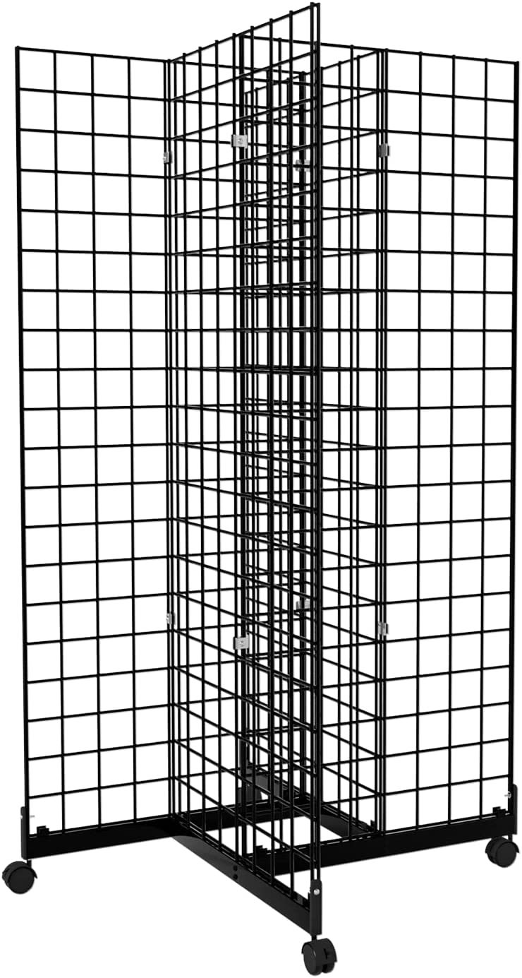 White Triangle Wire Grid Tower with Base and Casters - Walmart.com