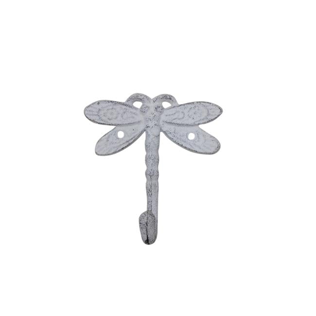 5 x 2 x 4 in. Whitewashed Cast Iron Dragonfly Decorative Metal Wall ...