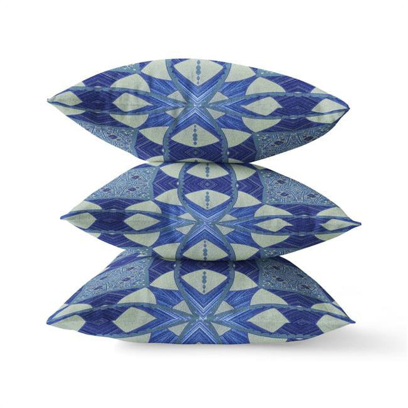5 x 20 x 20 in. Dark Blue Blown Seam Geometric Indoor & Outdoor Throw ...