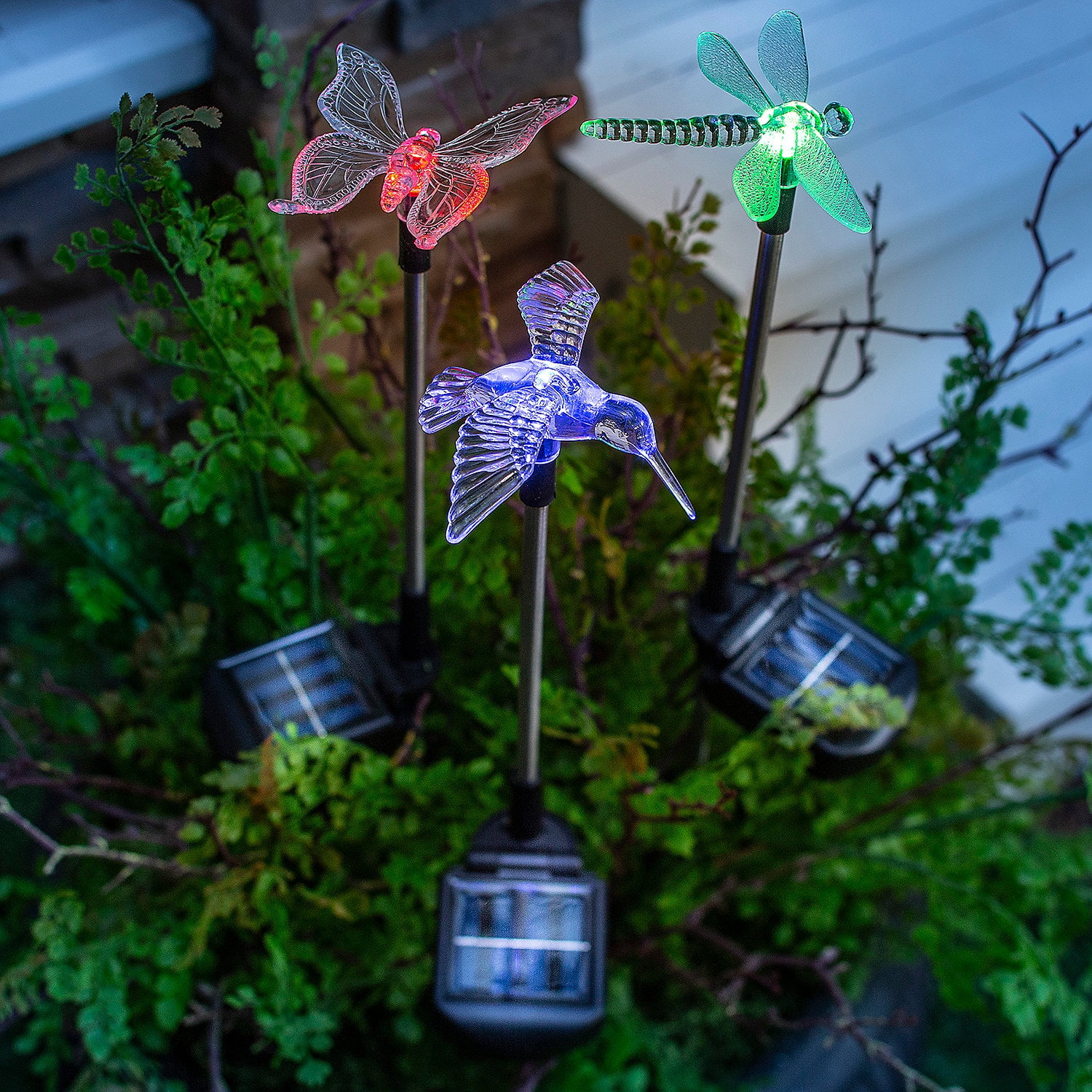 5" x 23" Spring Critters Solar-Powered Garden Stakes Set - 3 Pc ...
