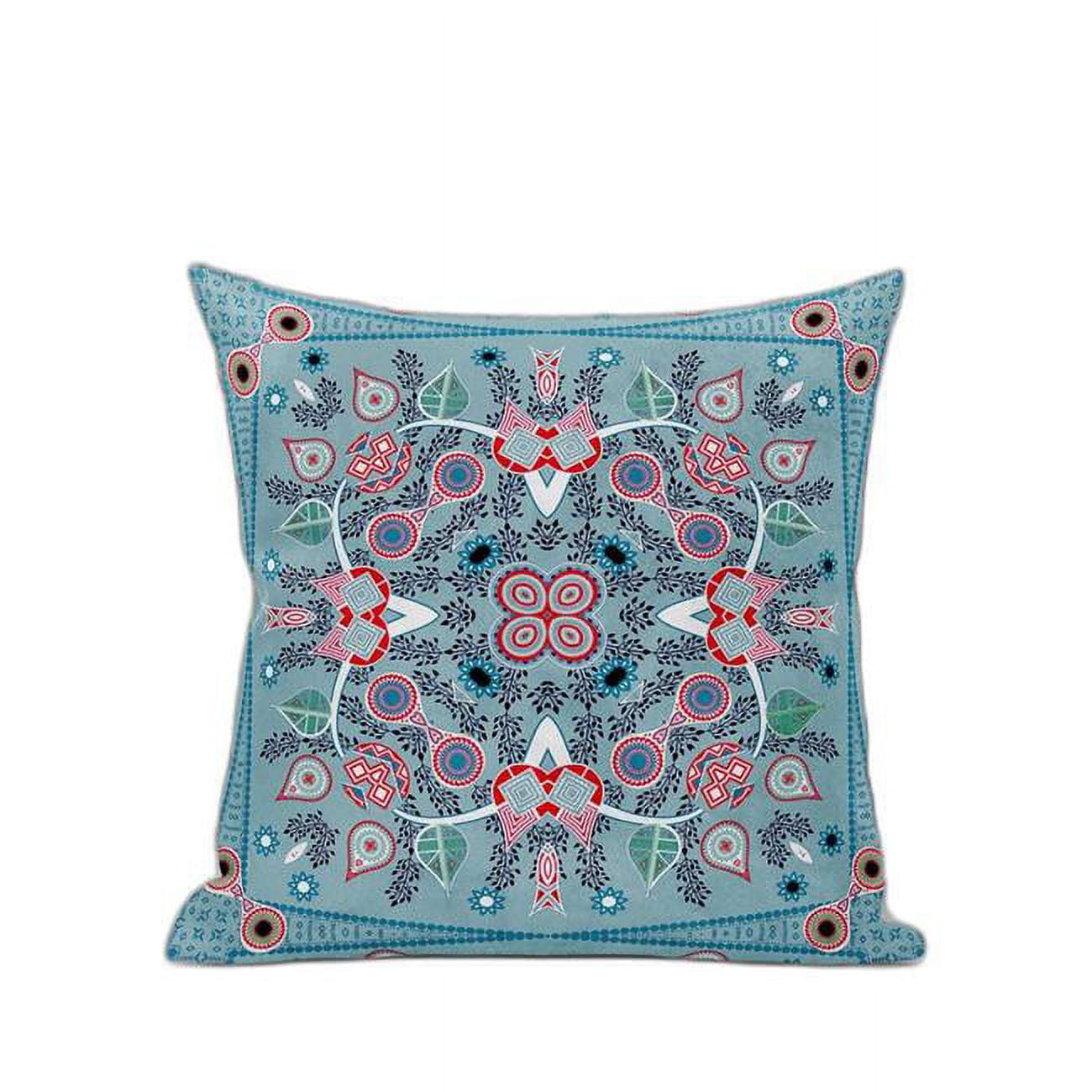 5 x 26 x 26 in. Muted Red Blown Seam Floral Indoor & Outdoor Throw ...