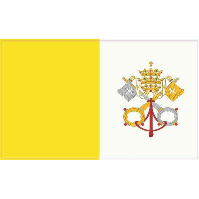 5 x 3 Vatican City Flag Sticker Vinyl Luggage Cup Car Window Bumper ...