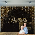 5 x 3 ft Happy Retirement Backdrop, Black Gold Retirement Party ...