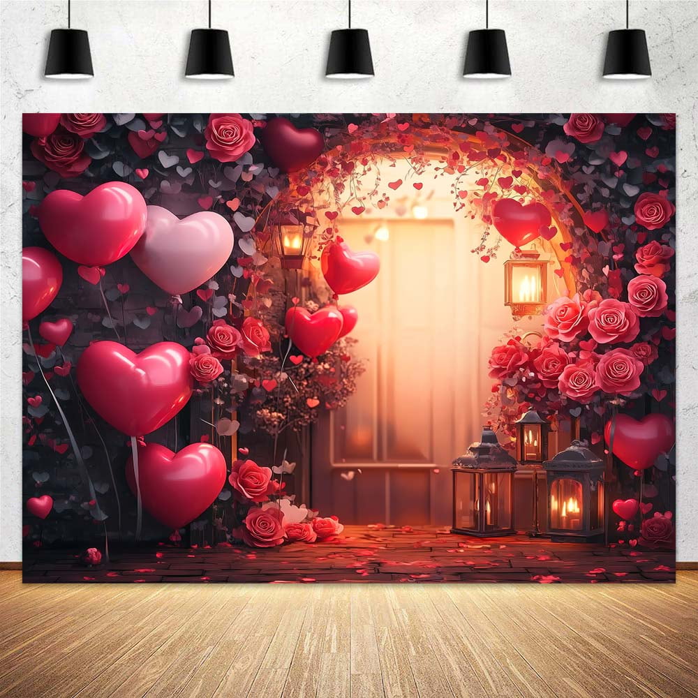 5 x 3 ft Valentine's Day Party Background Red Rose Garden Wall Red Rose ...
