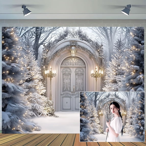 5 x 3 ft Winter Christmas Night Backdrop Fairy Winter Wonderland Arch ...