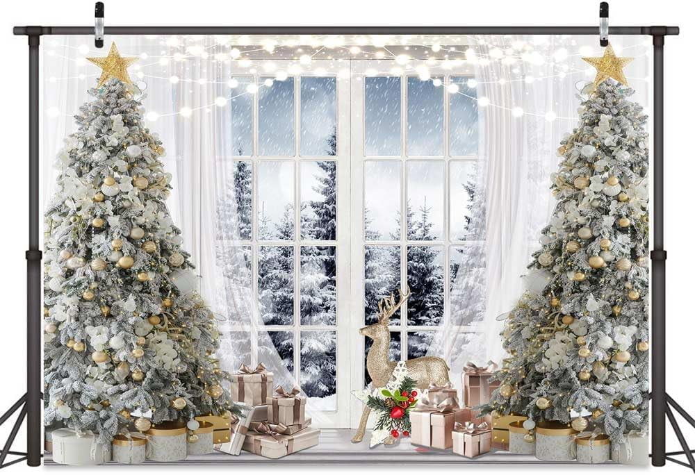 5 x 3 ftChristmas Window Photography Backdrop Winter Snow Scene Xmas ...