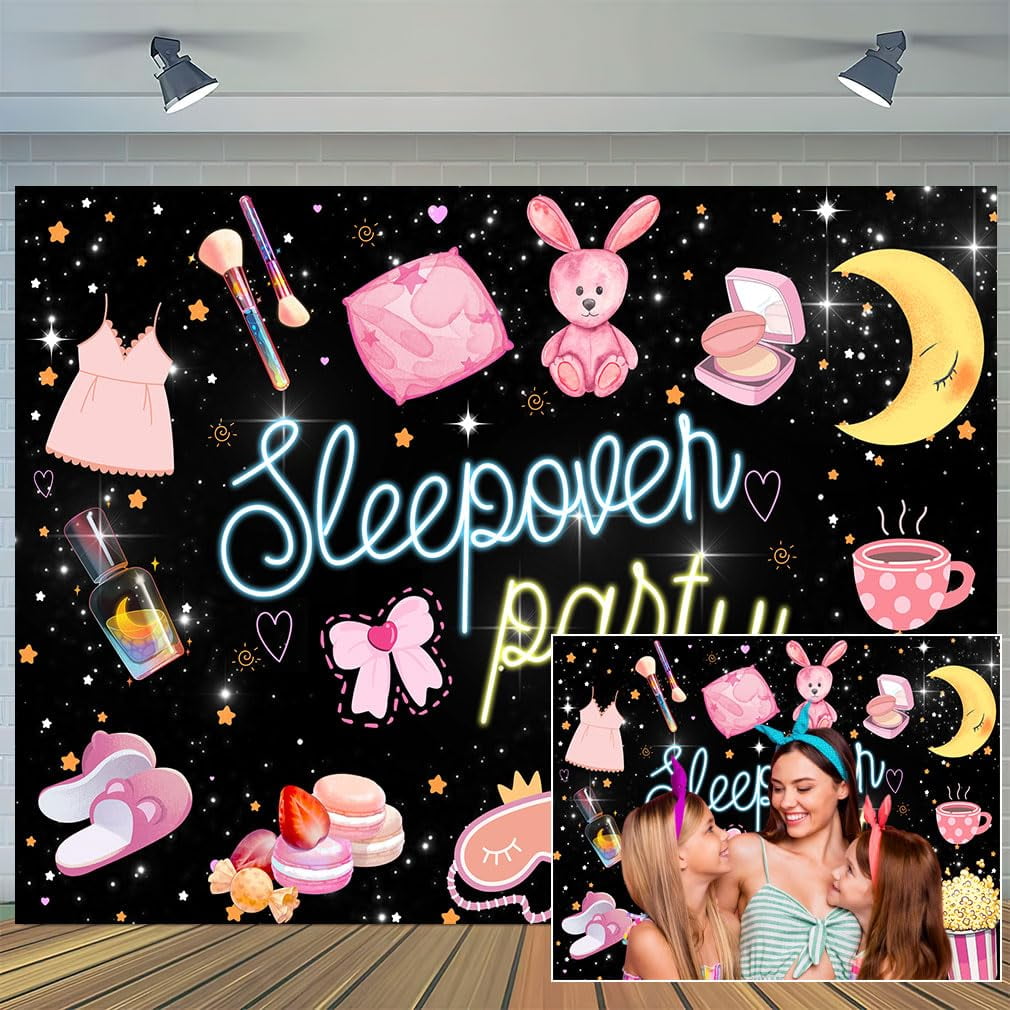 5 x 3 ftSleepover Party Photo Backdrop Photography Background for Girls ...