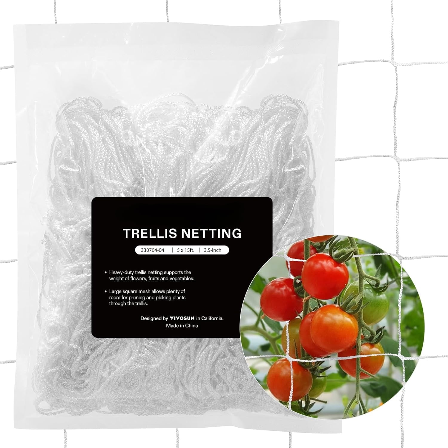 5 x 30 ft. Plant Trellis Netting, Heavy-Duty Polyester Grow Net for ...