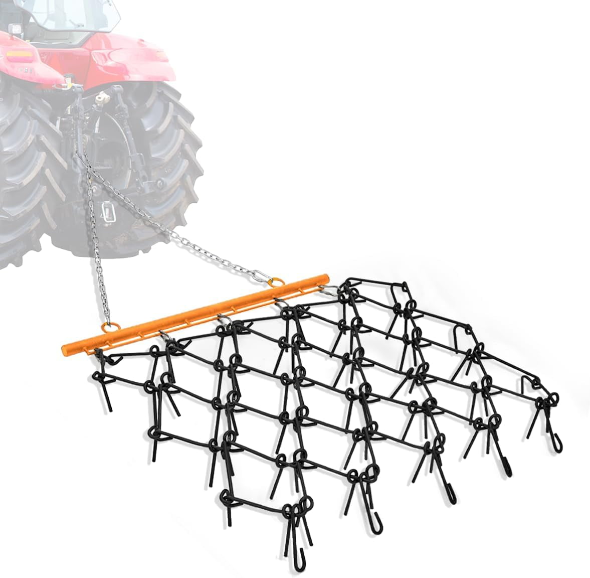 5' x 4.5' Heavy Duty Chain Drag Harrow 3/8" Tines Compatible with ...
