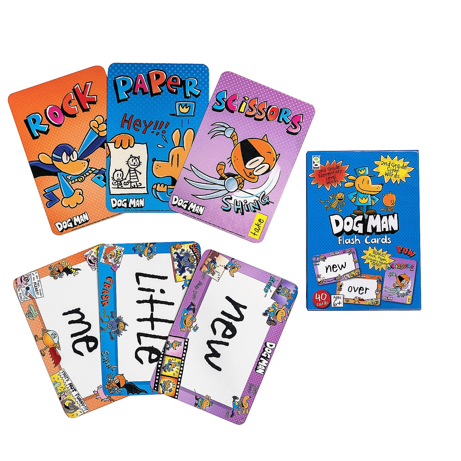 5" x 4" Dog Man Reading Sight Words Flash Cards Set - 12 Pieces ...