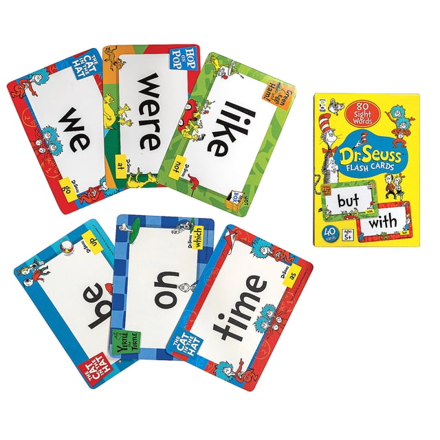 5" x 4" Dr. Seuss Words & Numbers Flash Cards Set - 12 pieces - Walmart ...
