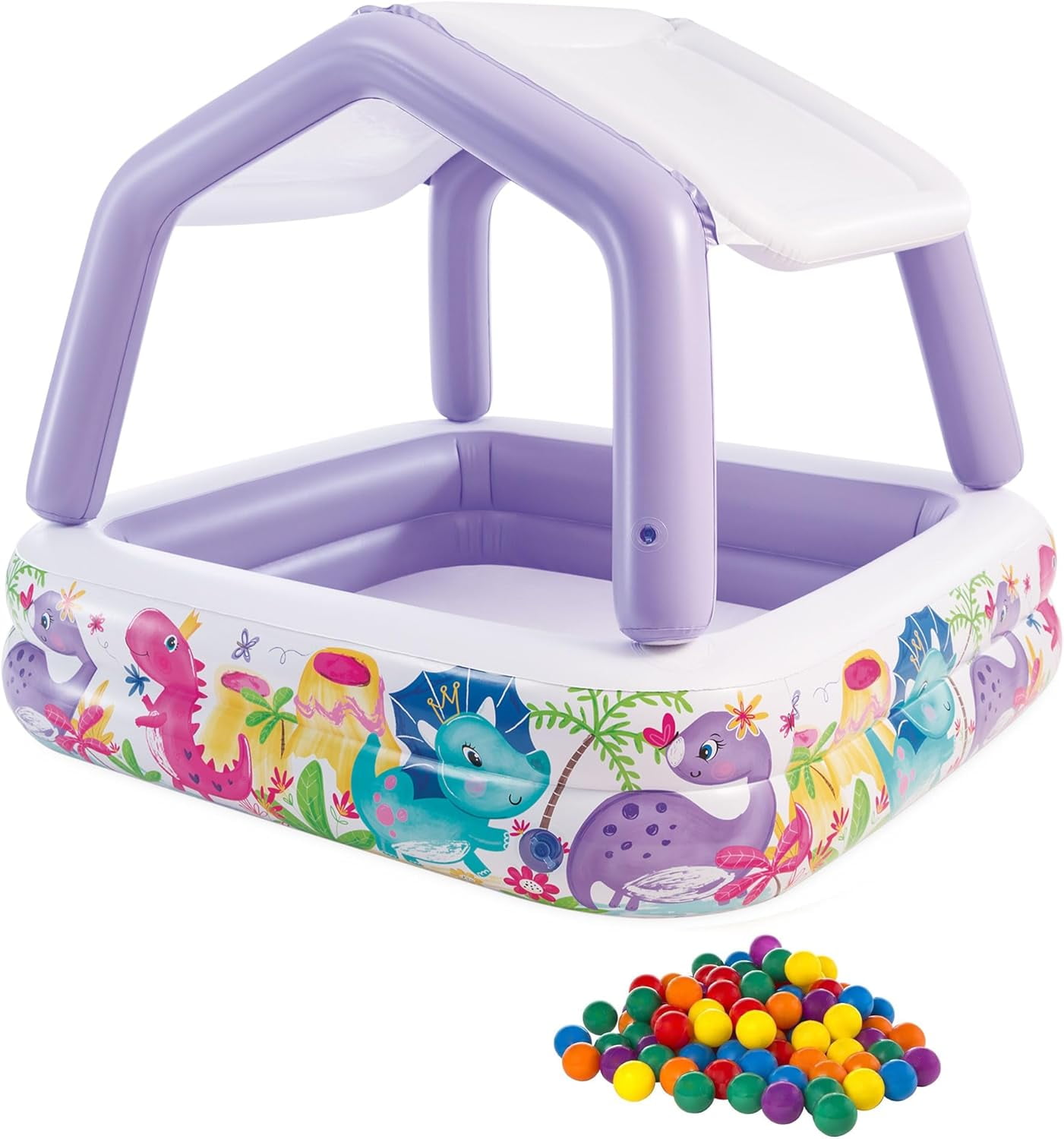 5 x 4 Feet Inflatable Ocean Scene Sun Shade Kiddie Swimming Pool with ...