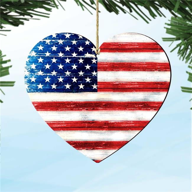 5 x 5.5 in. Flag Land that I Love Wooden Ornaments - Set of 2 - Walmart.com