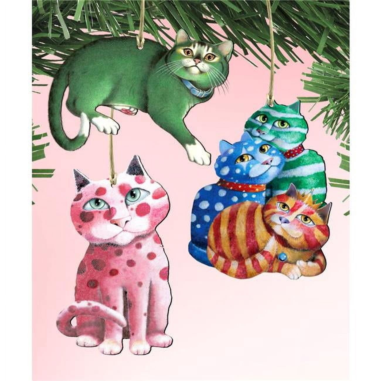 5 x 5.5 in. Rainbow Cats Wooden Ornaments - Set of 3 - Walmart.com