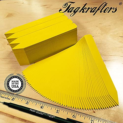 5" x 5/8" Yellow Premium Pot Stakes with Marker - 400 Pcs - Plastic ...