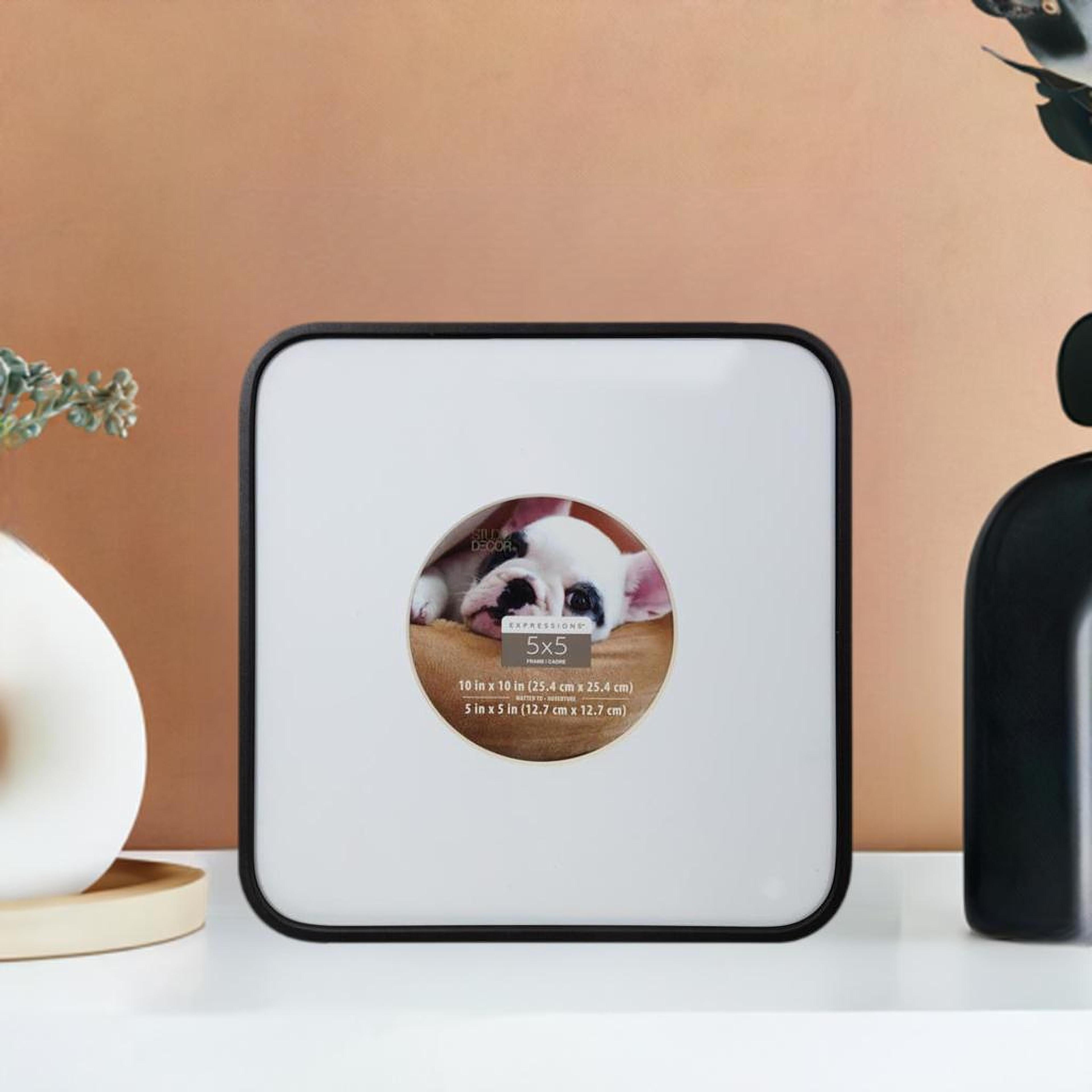 5" x 5" Black Rounded Expressions Picture Frame with Circle Mat by ...