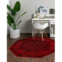 nuLOOM Billie Traditional Paneled Fringe Area Rug, 4' x 6', Red ...