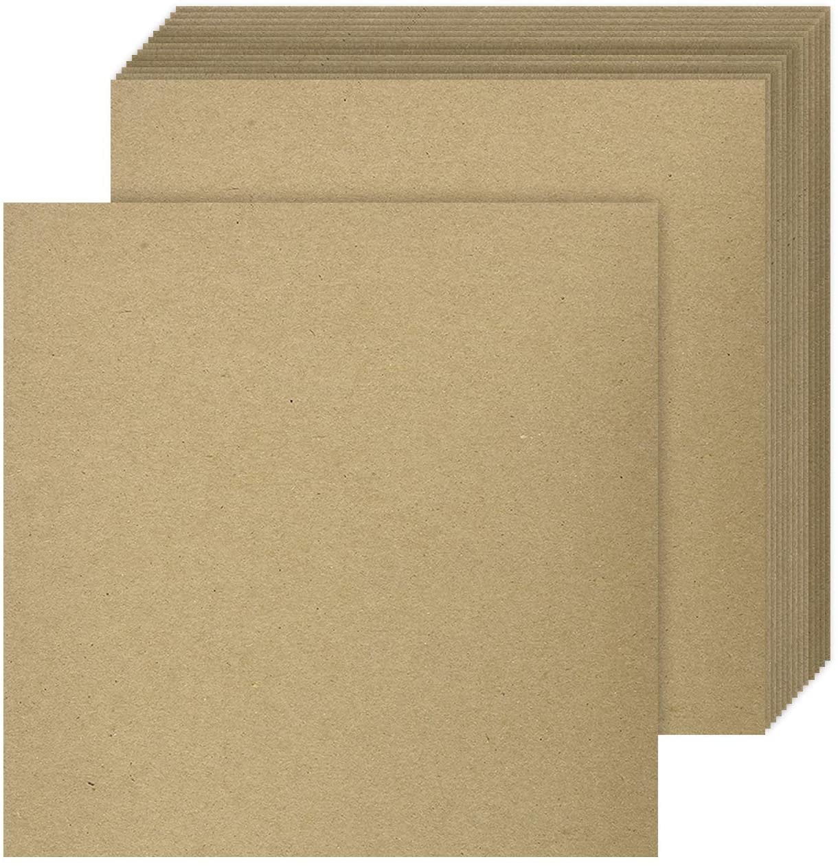 5 x 5" Square Brown Chipboard – Medium Weight 30 Point Thick Cardboard ...