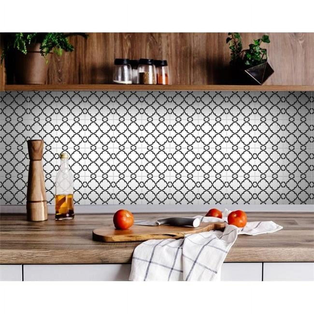 5 x 5 in. Black & White Prism Peel & Stick Removable Tiles - Walmart.com