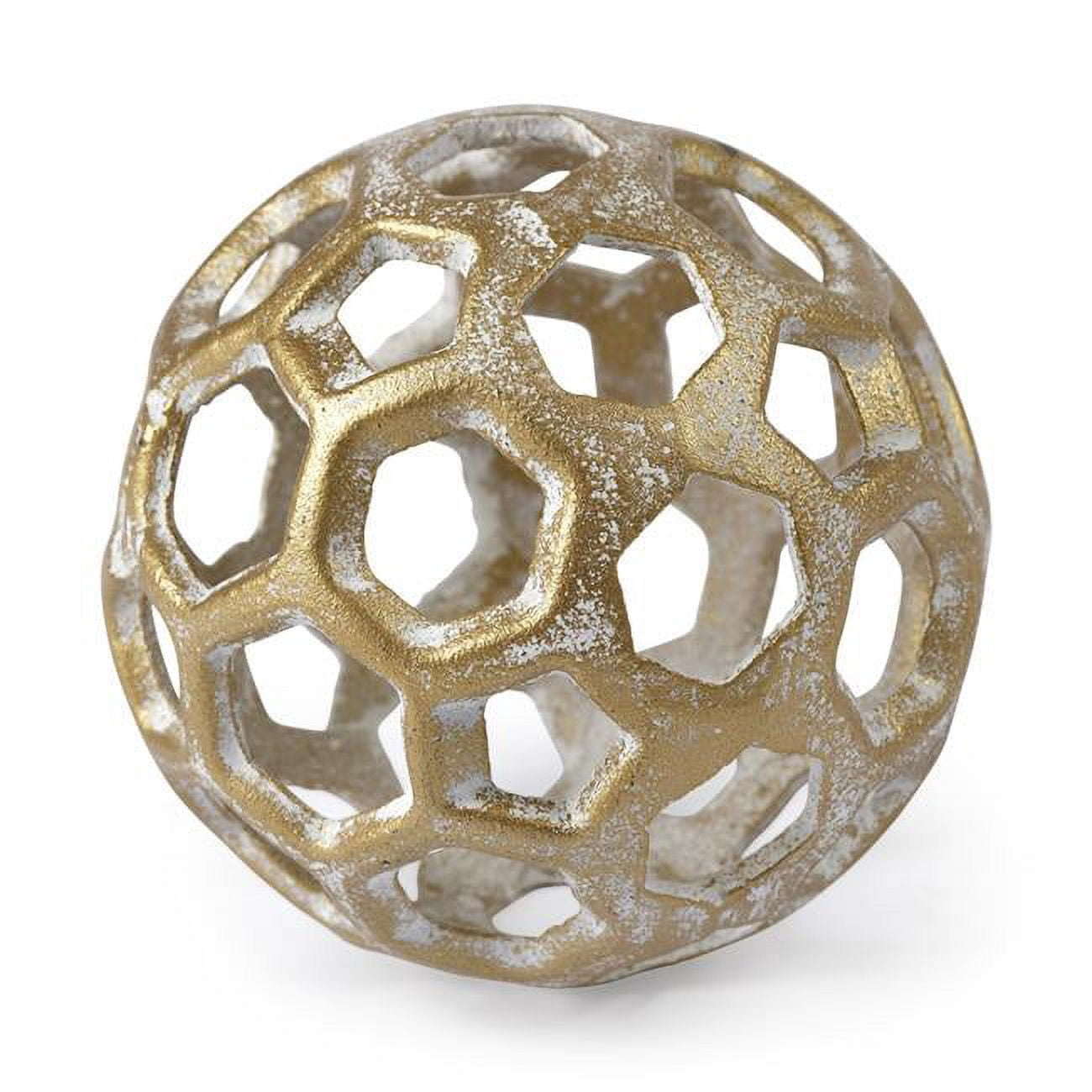 5 x 5 x 5 in. Gold Metal Hollow Orb Sculpture - Walmart.com