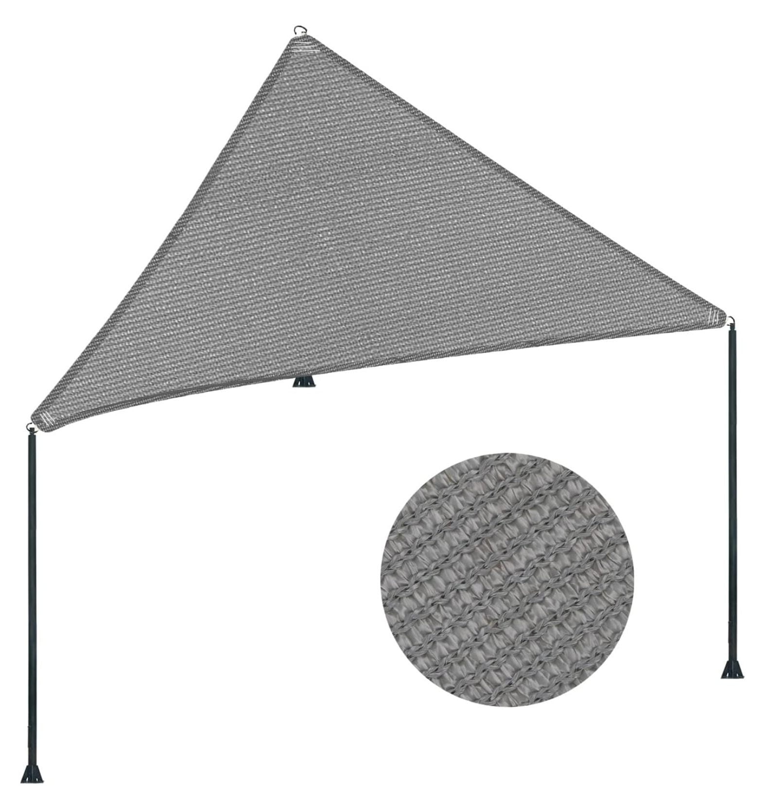 5' x 5' x 7.1' Gray Straight Edge Sun Shade Sail, Triangle Awning ...