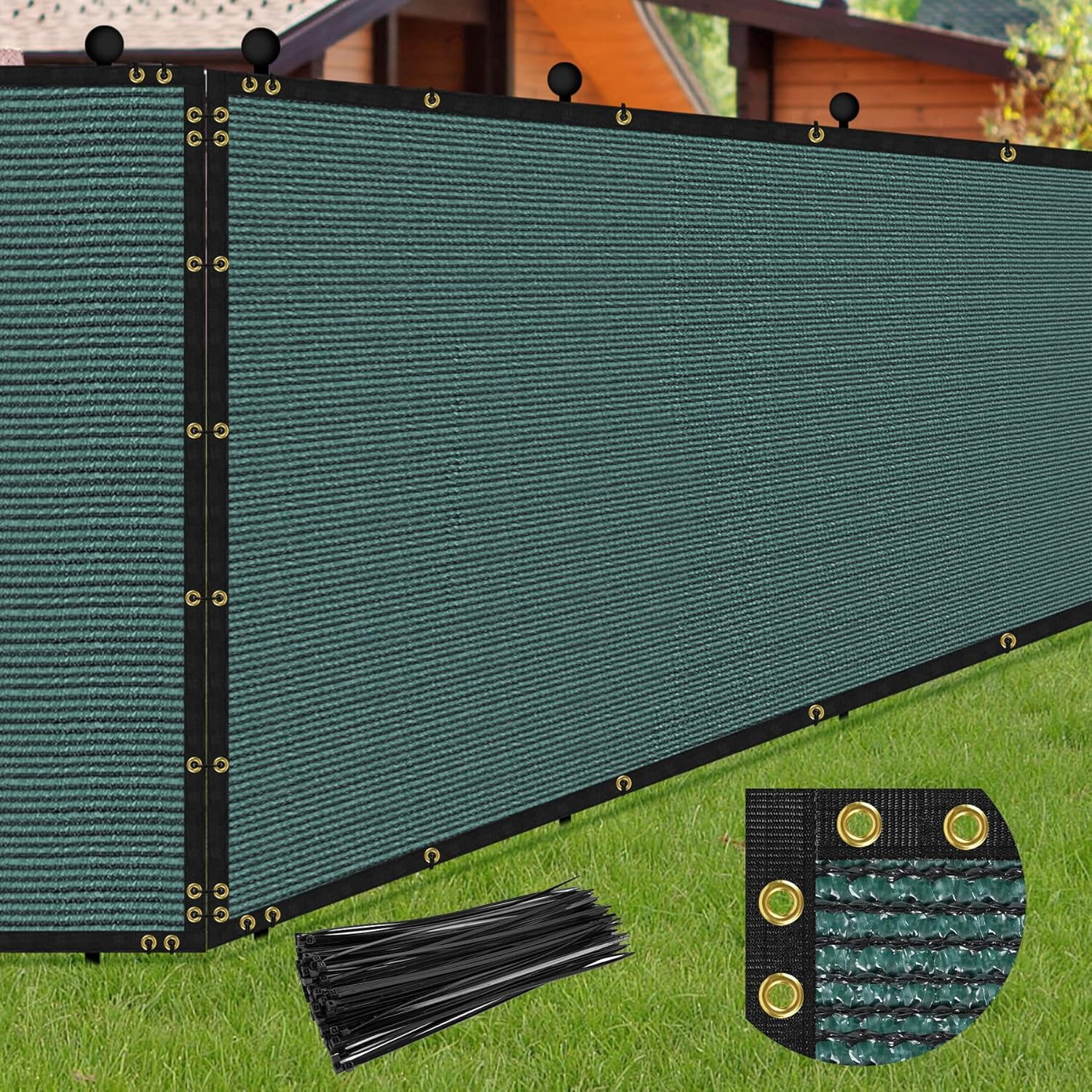 5 x 50FT Privacy Screen Fence Green Heavy Duty Mesh Fencing Shade Net ...