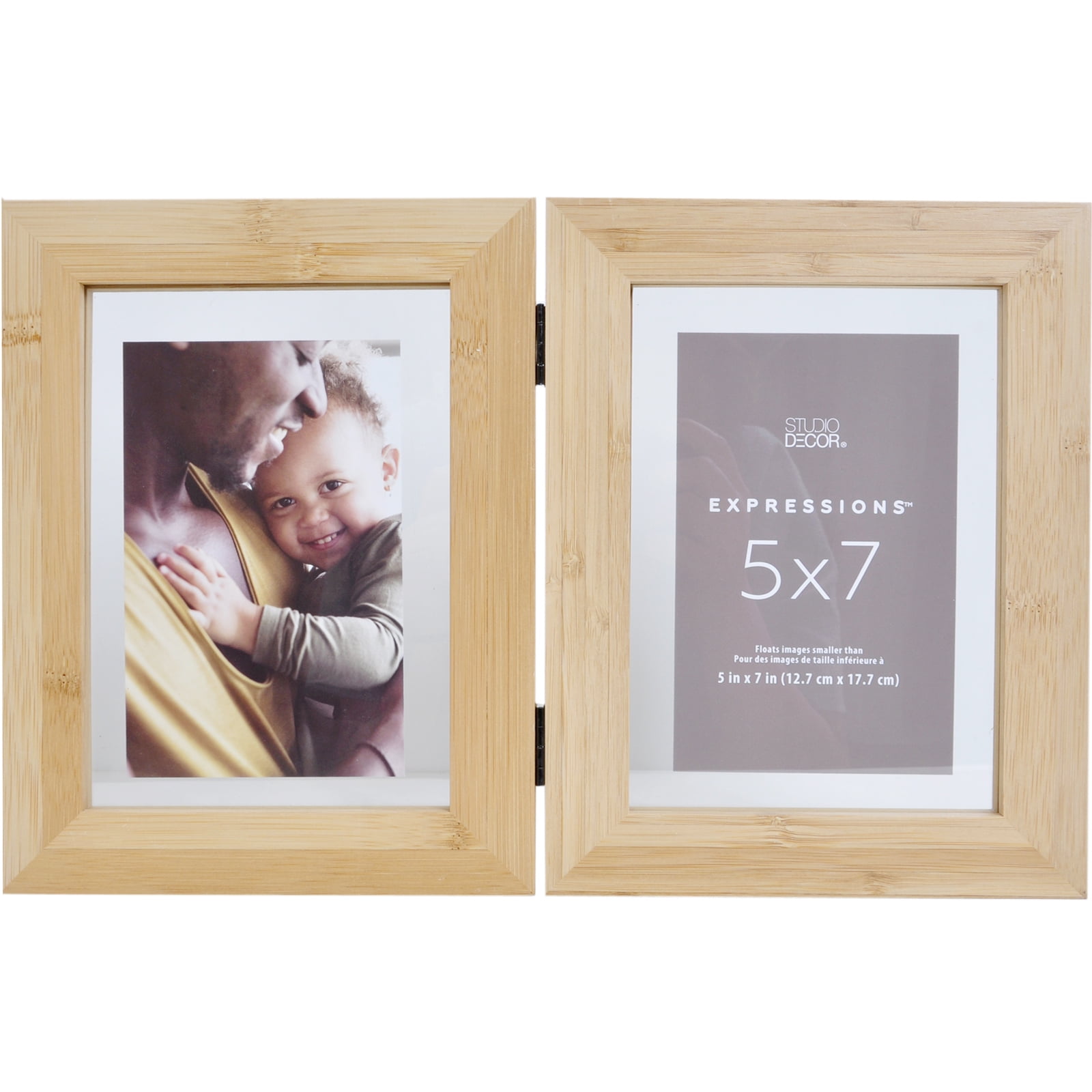 5" x 7" 2-Opening Expressions Hinged Bamboo Float Frame by Studio Décor ...