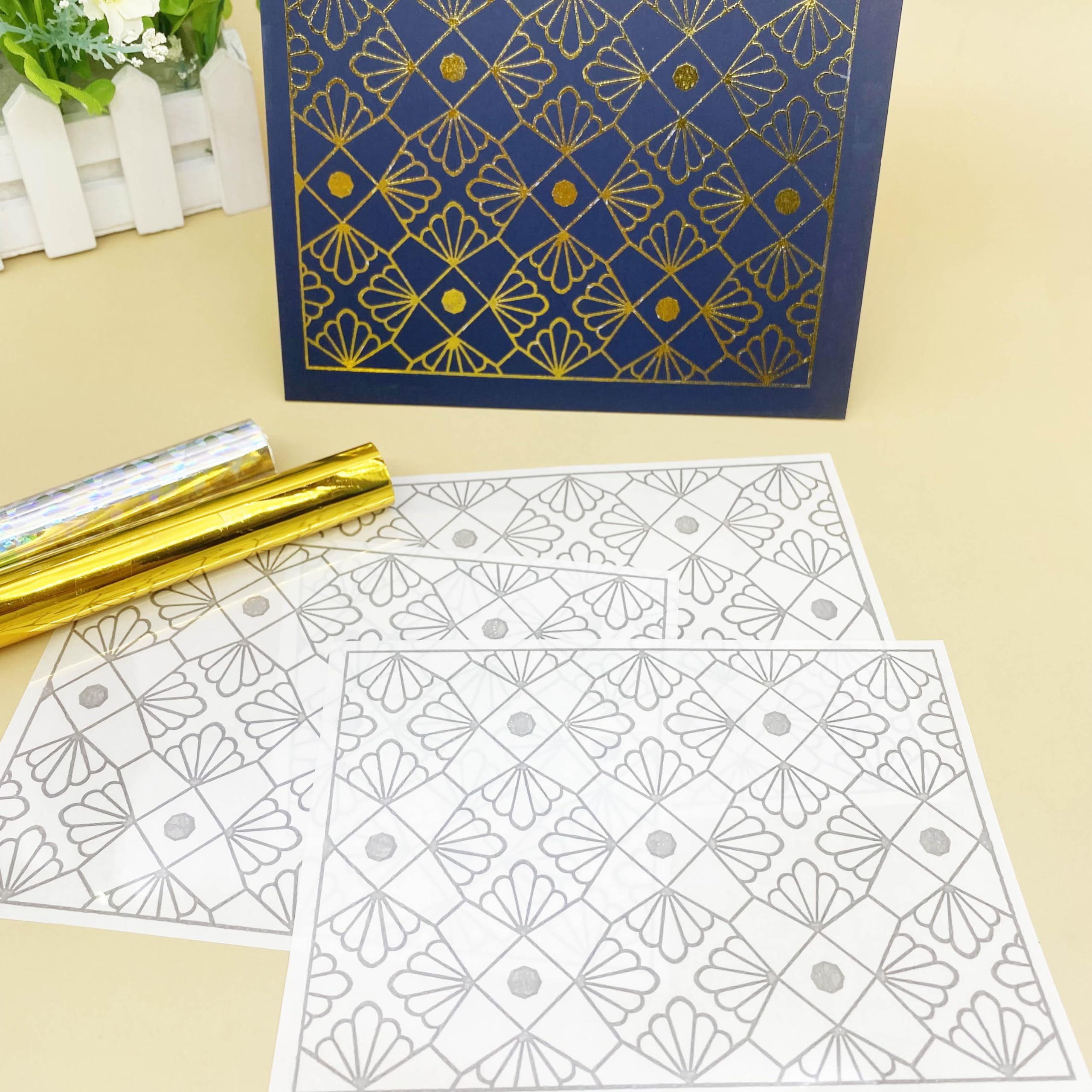 5" x 7"-3 Sheets STF9 Irregular Background Foil Transfer Paper for ...