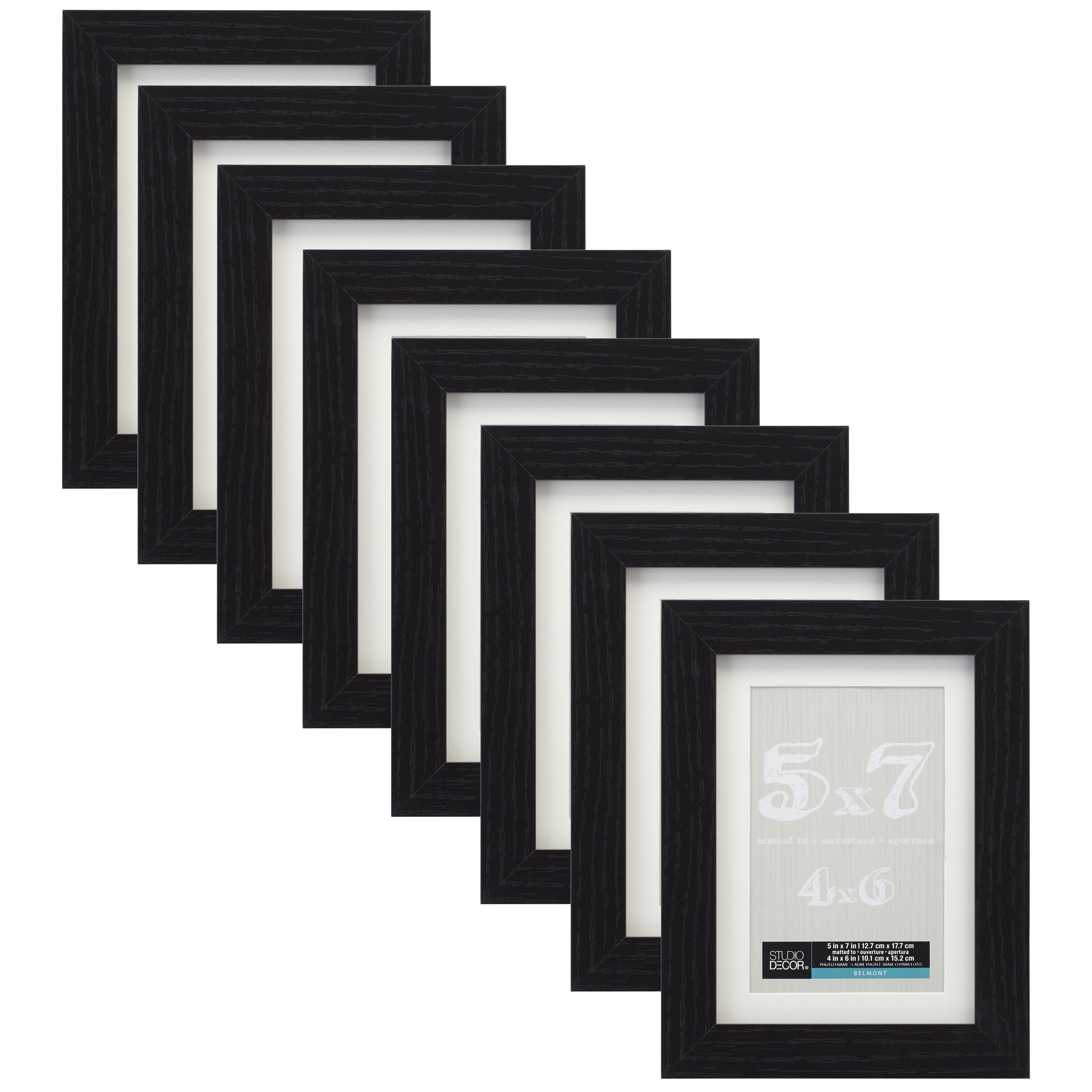 Studio Decor 5" x 7" Black Belmont Picture Frame with 4" x 6" Mat - Pre ...