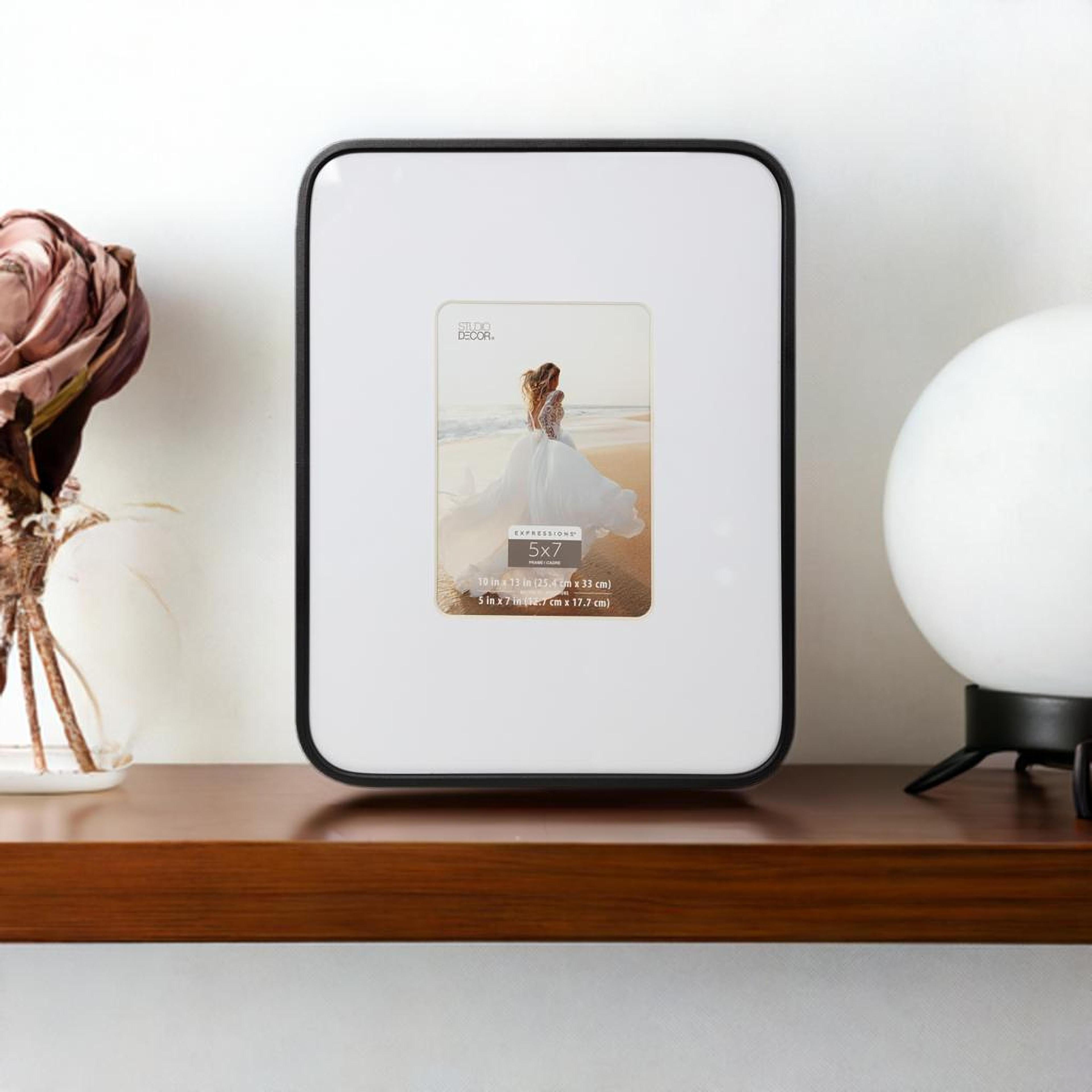 5" x 7" Black Rounded Expressions Picture Frame with Mat by Studio ...