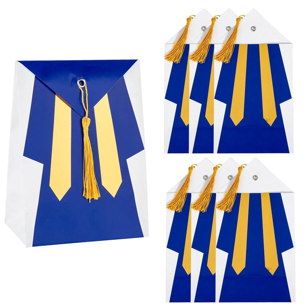 5" x 7" Blue Graduation Cap & Gown with Tassel Paper Party Favor Treat ...