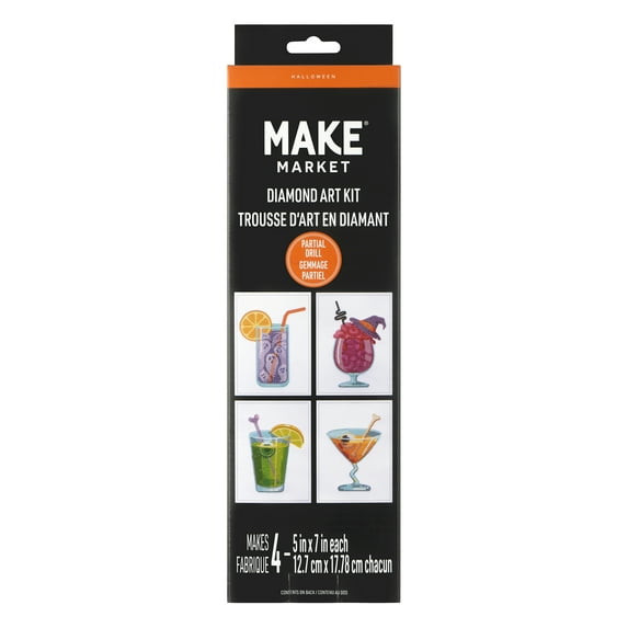 5" x 7" Cocktails Diamond Art Kit by Make Market® - Halloween Crafts ...
