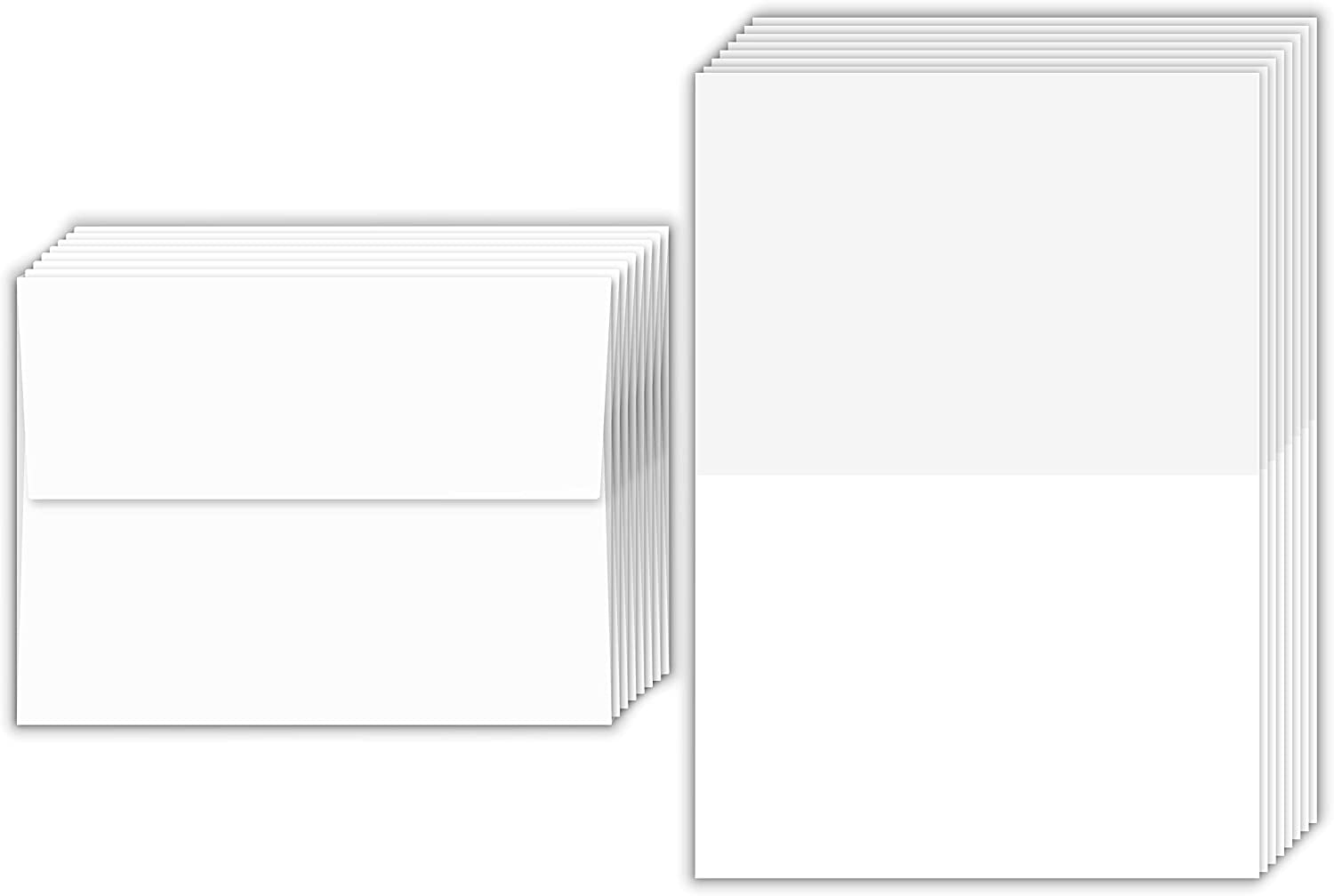 5" x 7" Heavyweight Blank White Greeting Cards and Envelopes - Perfect ...