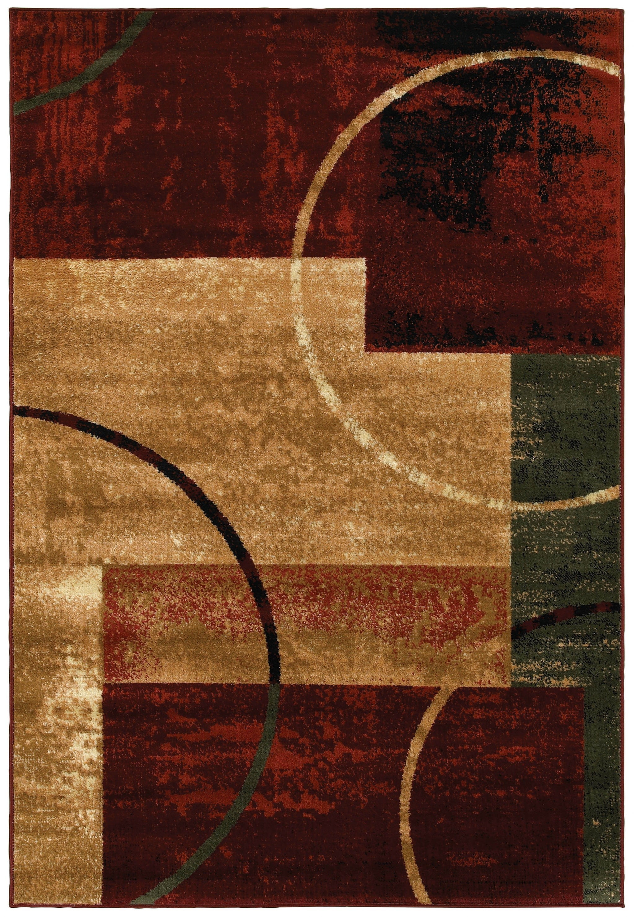 5â€™ x 7â€™ Red and Brown Geometric Area Rug - Walmart.com