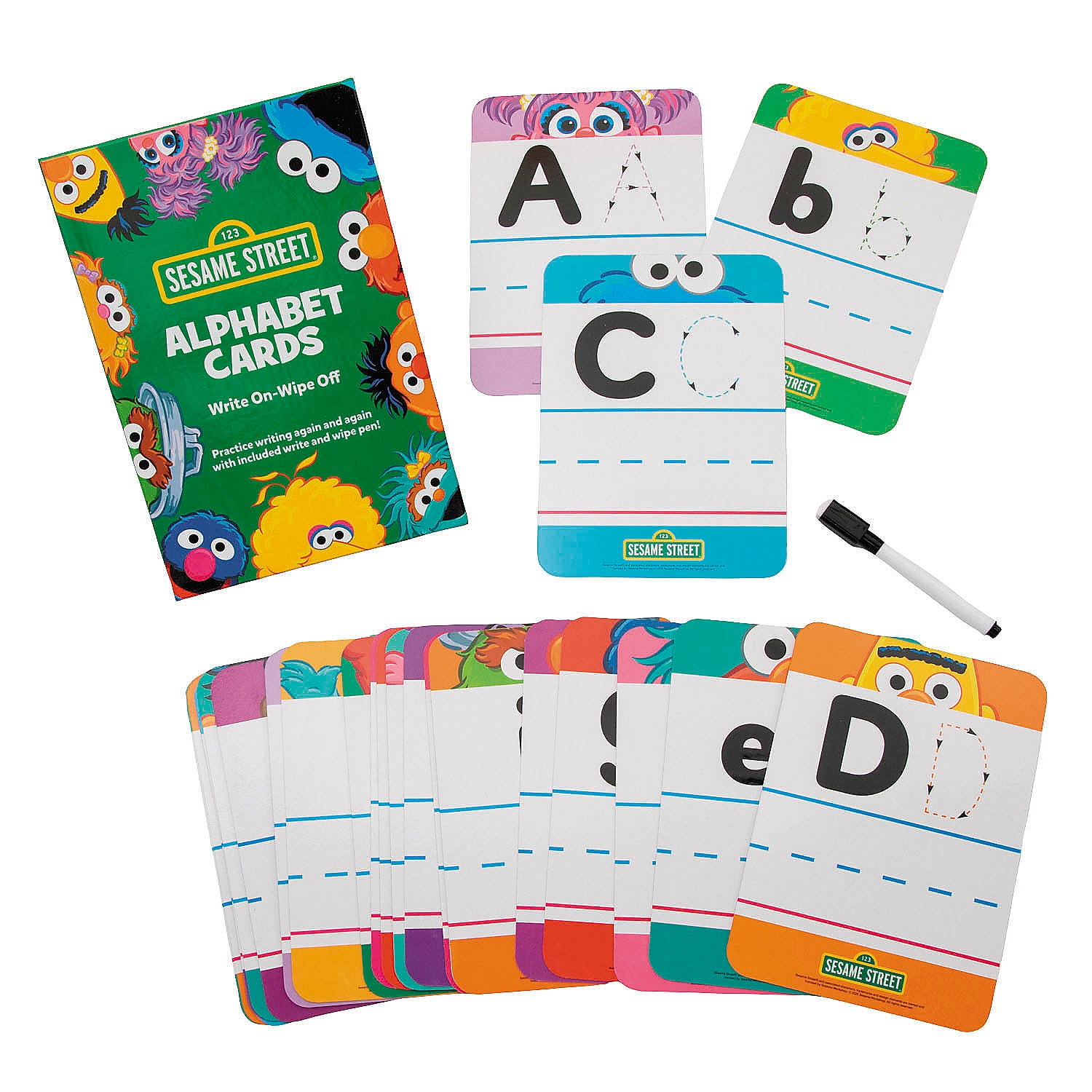5" x 7" Sesame Street Dry Erase Laminated Cardstock Alphabet Cards - 27 ...