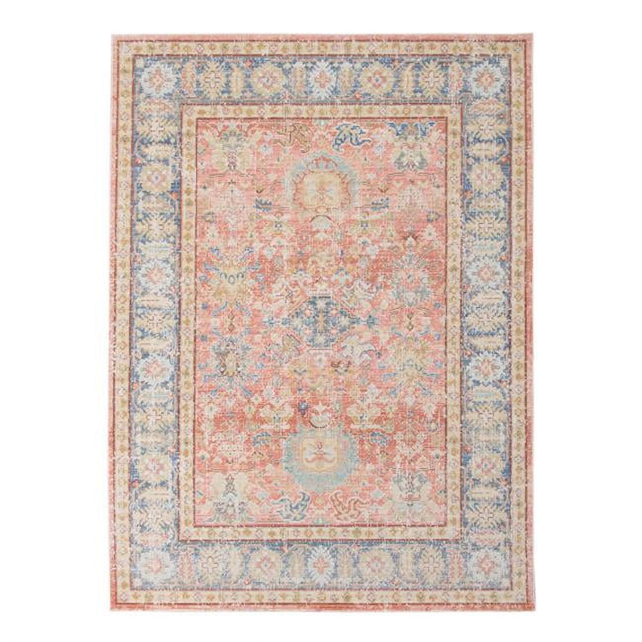 5 x 7 ft. Coral Floral Power Loom Rectangle Area Rug - Walmart.com