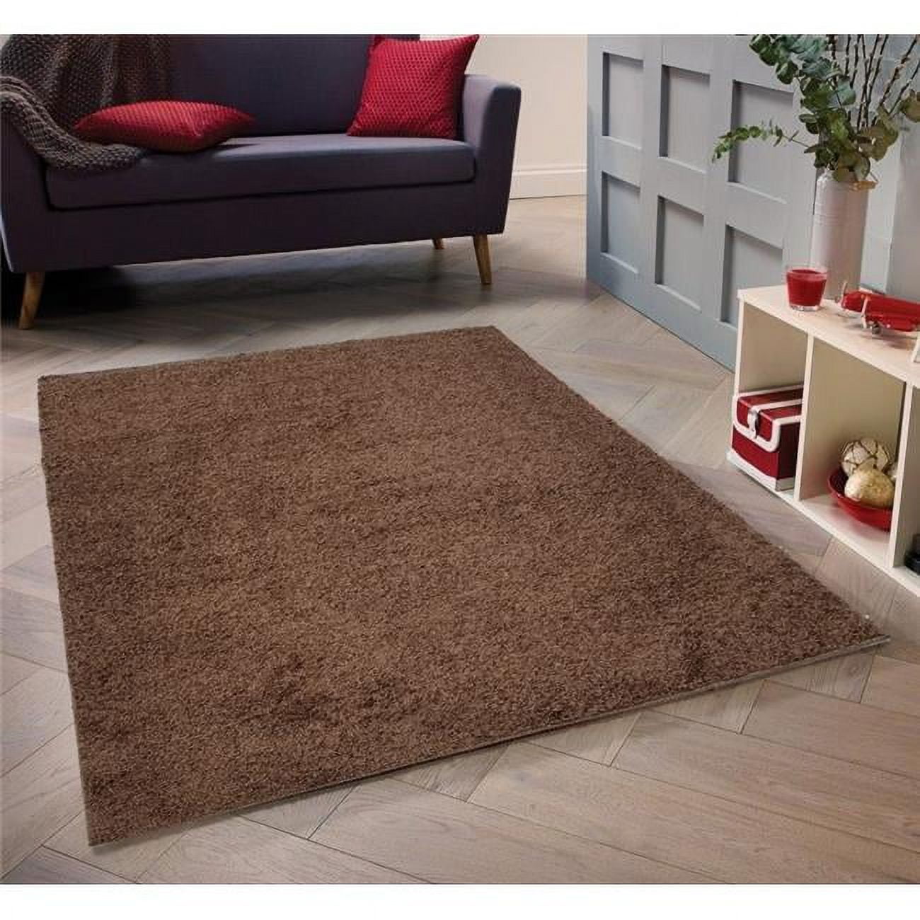 5 x 7 ft. Discount World Shaggy Collection Brown Area Rug - Walmart.com