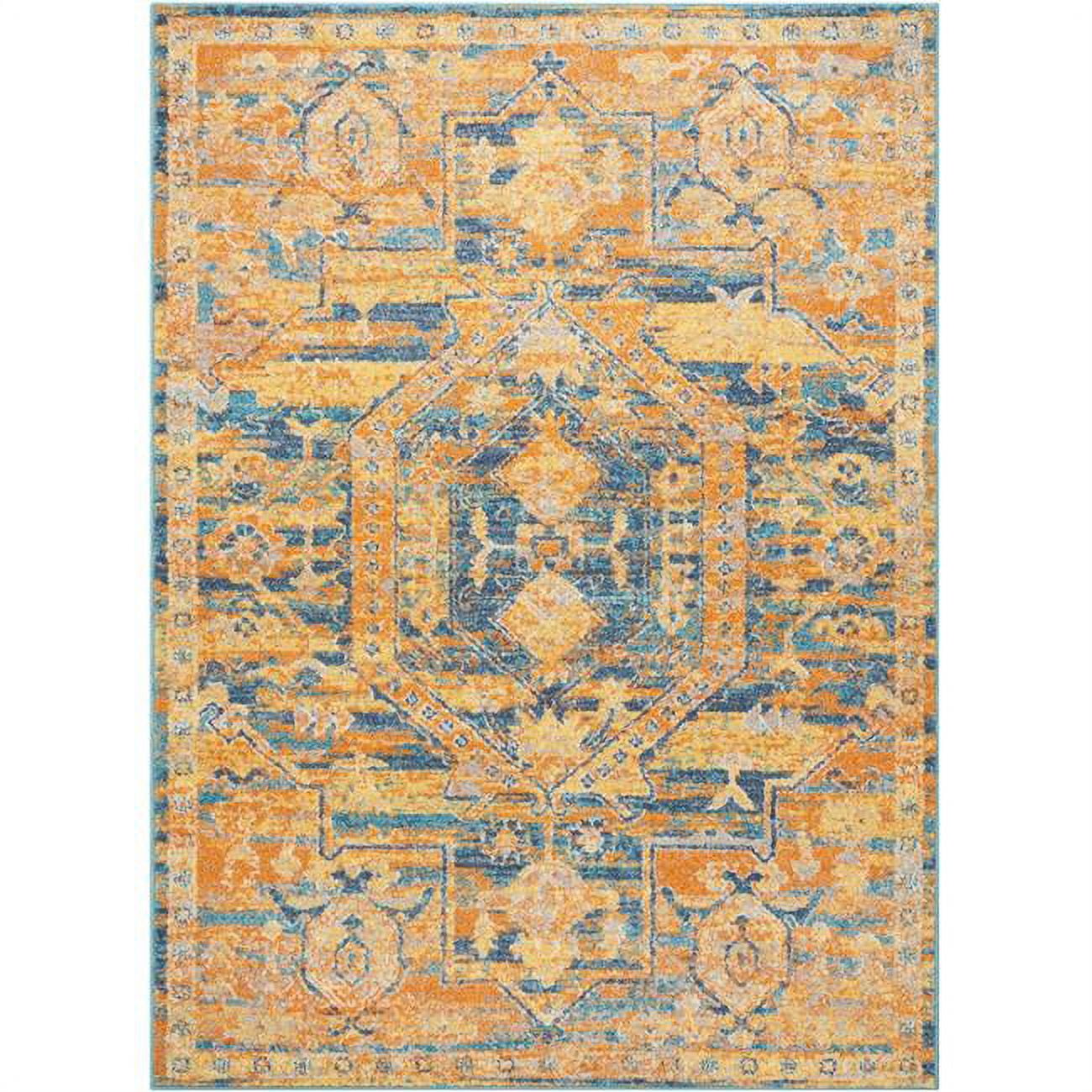 5 x 7 ft. Gold & Blue Antique Area Rug - Walmart.com