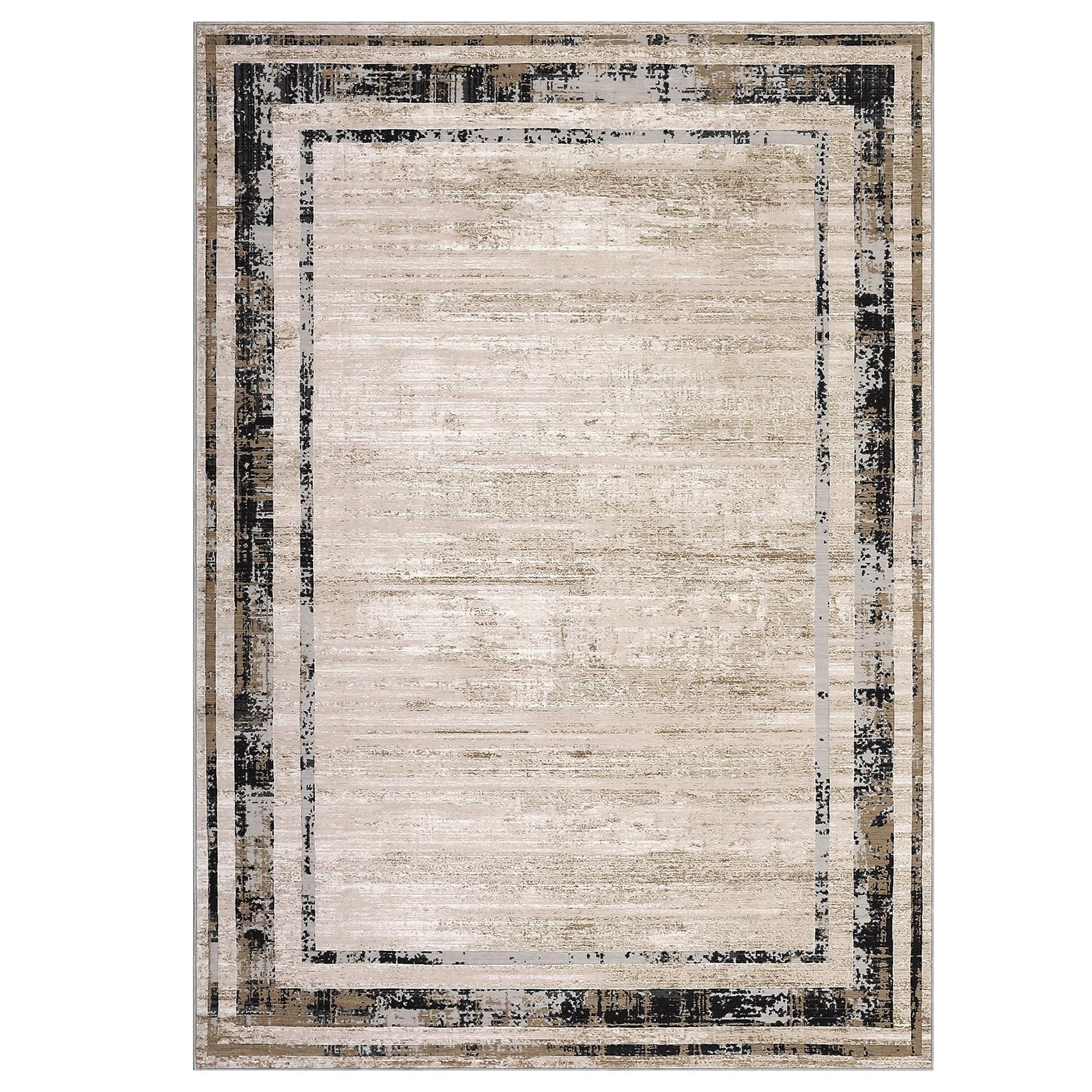 5 x 7 ft Pearl Velvet Brown Rectangular Hallway Bathroom Entryway ...