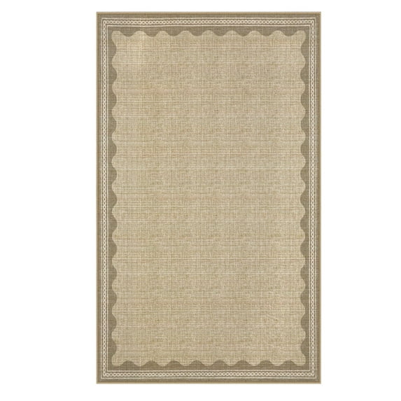 5 x 7 ft Polyester Natural Rectangular Indoor Bedroom Living Room ...