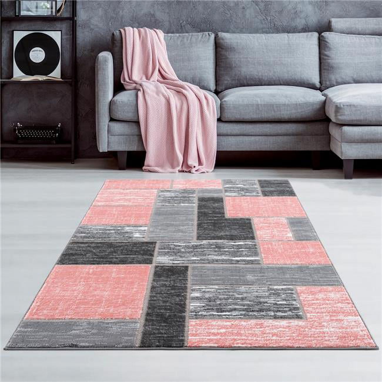 5 x 7 ft. Verena Geometric Rectangle Area Rug, Pink - Walmart.com