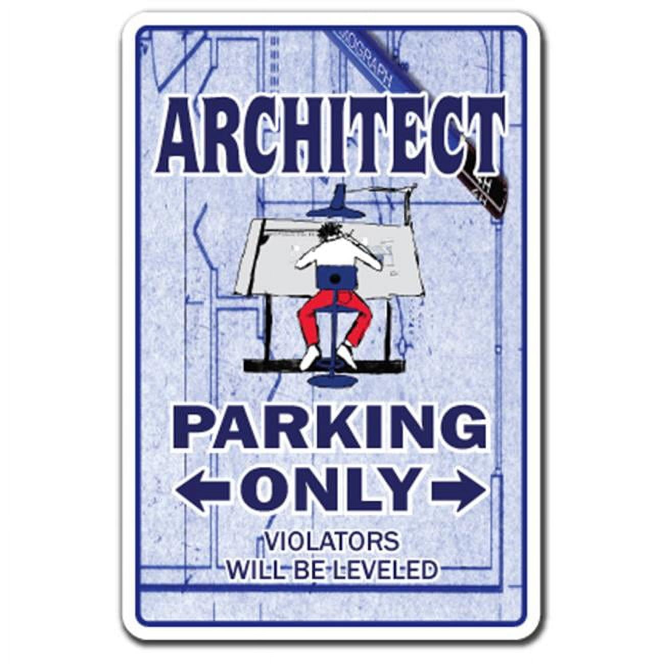 5 x 7 in. Architect Decal Parking Decals - Blueprint Architecture ...