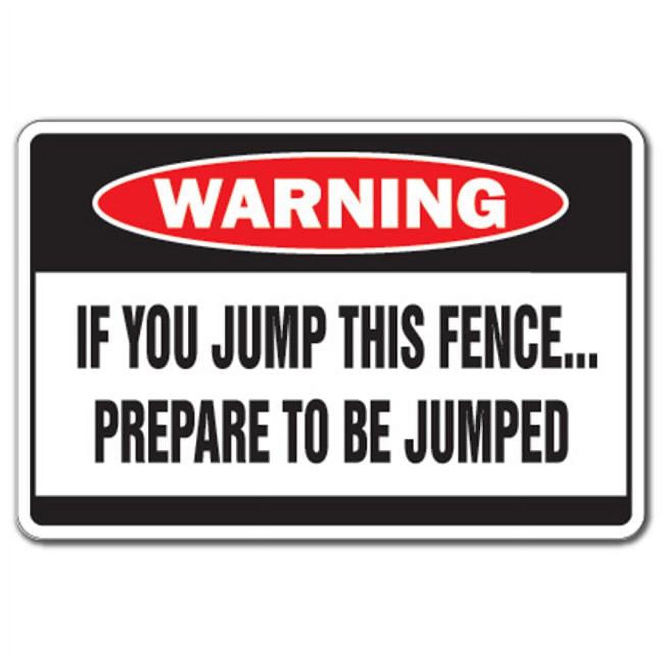 5 x 7 in. Jump This Fence Warning Decal - Dog Attack Security Fast ...