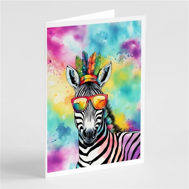 5 x 7 in. Unisex Hippie Animal Zebra Greeting Cards - Pack of 8 ...