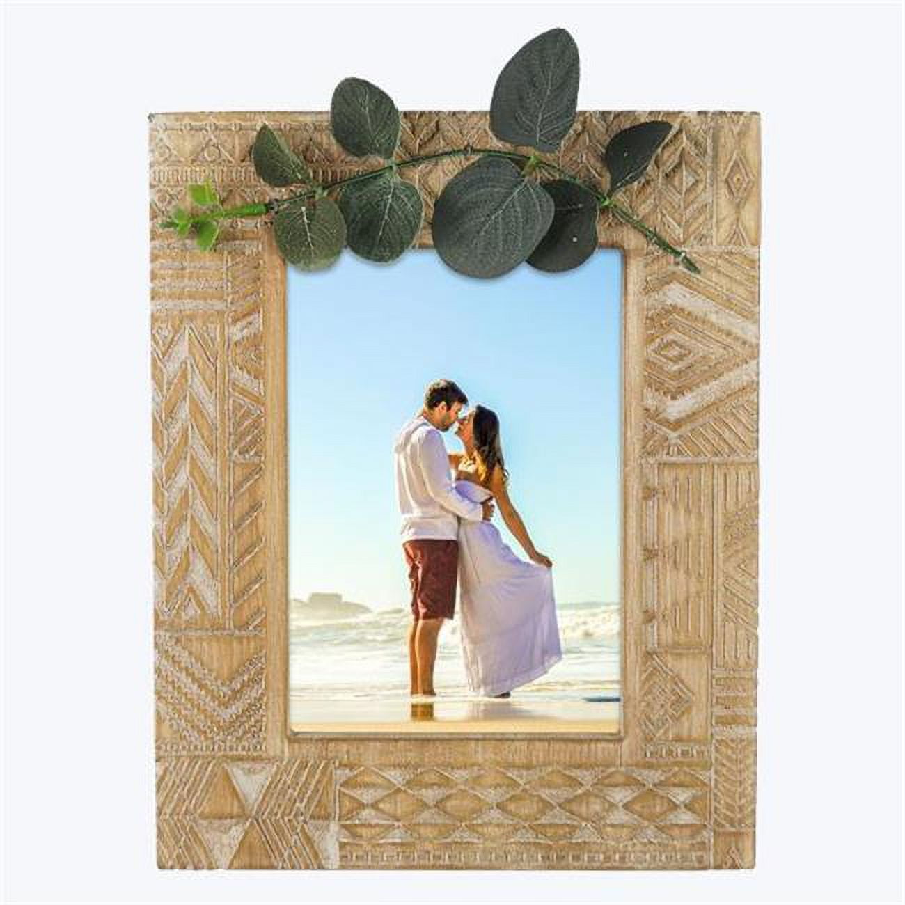 5 x 7 in. Wood Carved Photo Frame with Artificial Leaves - Walmart.com