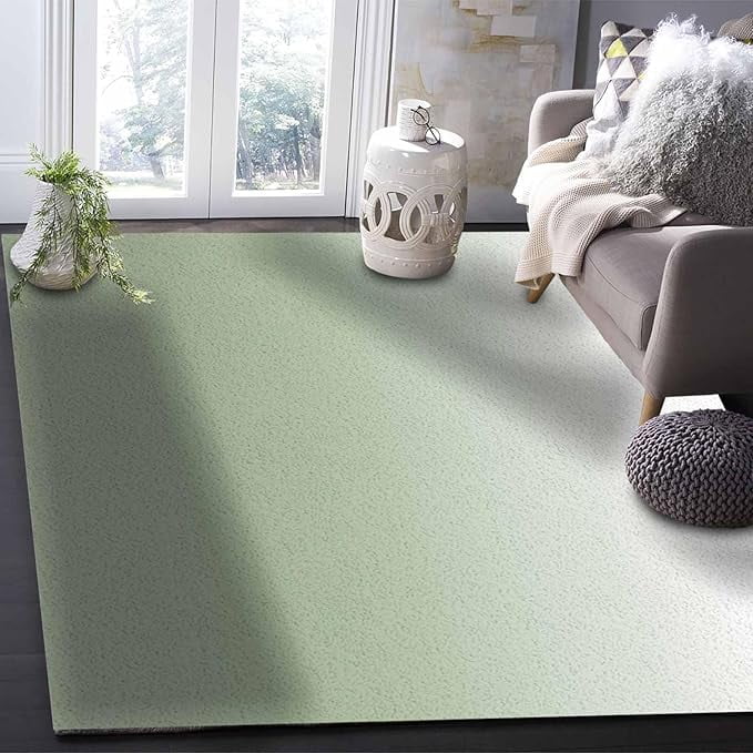 5 x 7ft Rectangular Area Rug For Living Room, Bedroom, Green Ombre Non ...