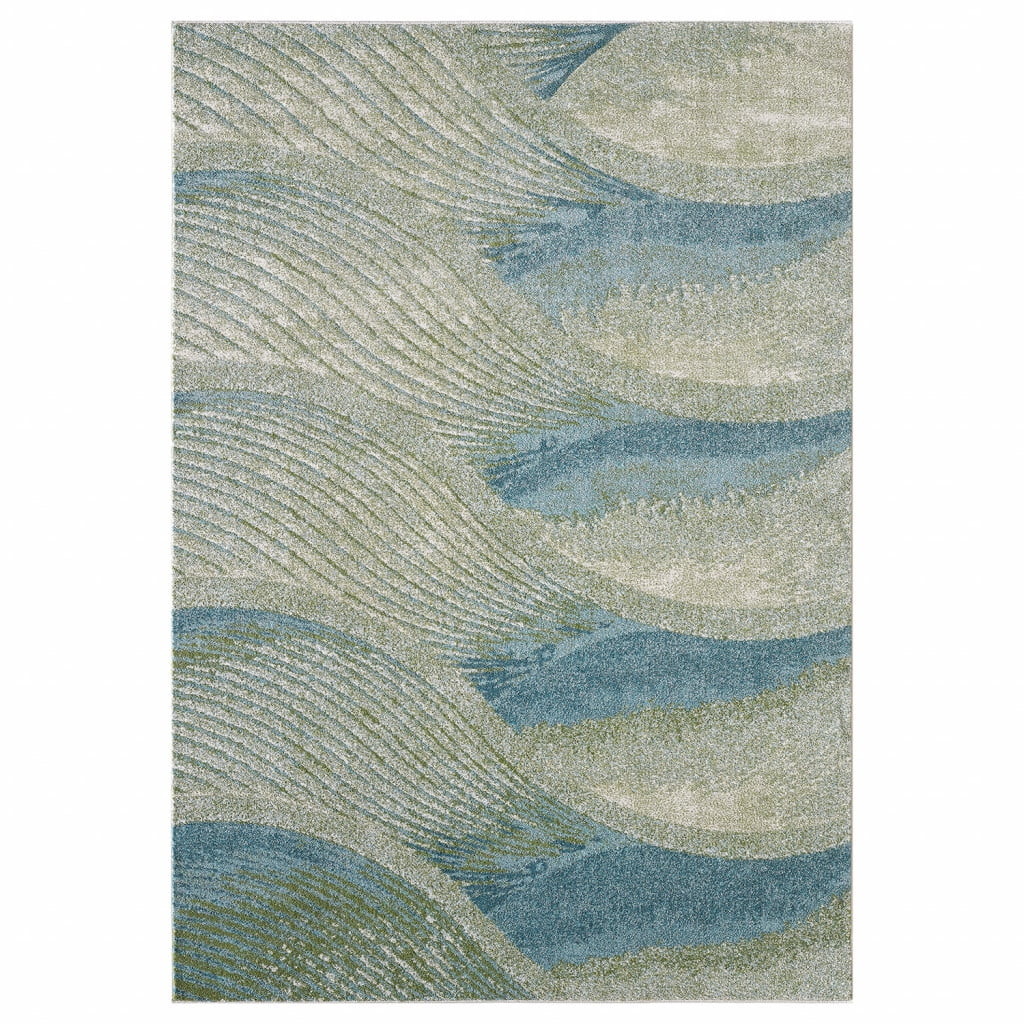 5â€™ x 8â€™ Blue Beige Abstract Waves Modern Area Rug - Walmart.com